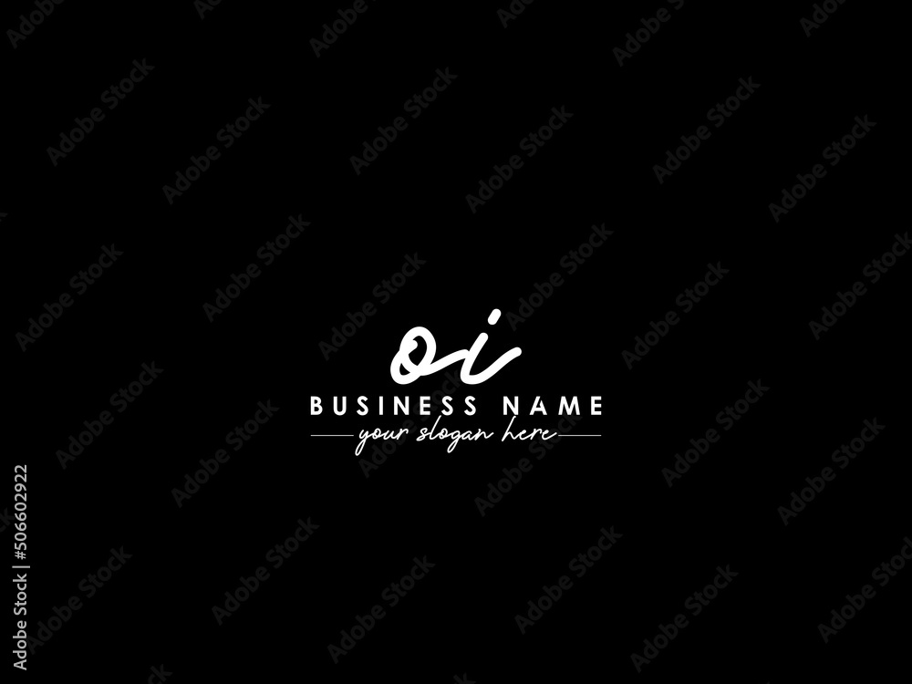 Letter OI Logo Icon, Signature Oi io Letter Logo Image Design For A ...