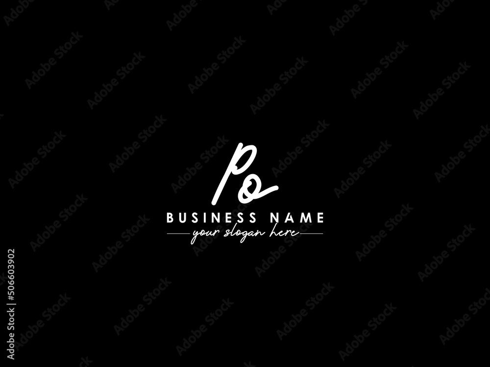 Alphabet PO Logo Letter, Signature Po op Logo Icon Vector Stock For ...