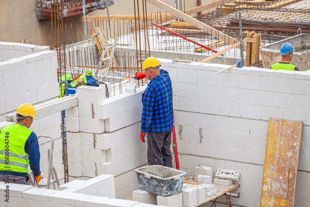 profession construction worker - work on a building site construction ...
