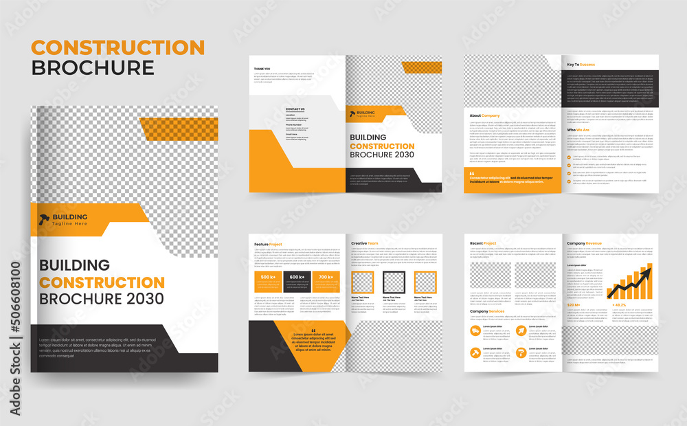 Residential Construction brochure template or home renovation flyer ...