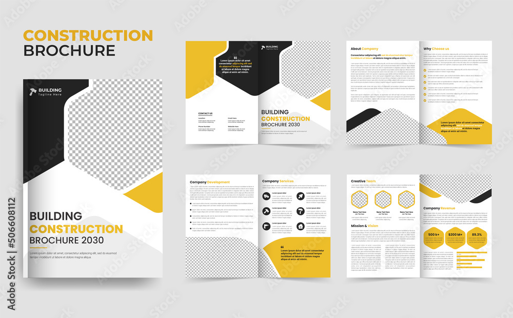 Construction business brochure template or real estate brochure design ...