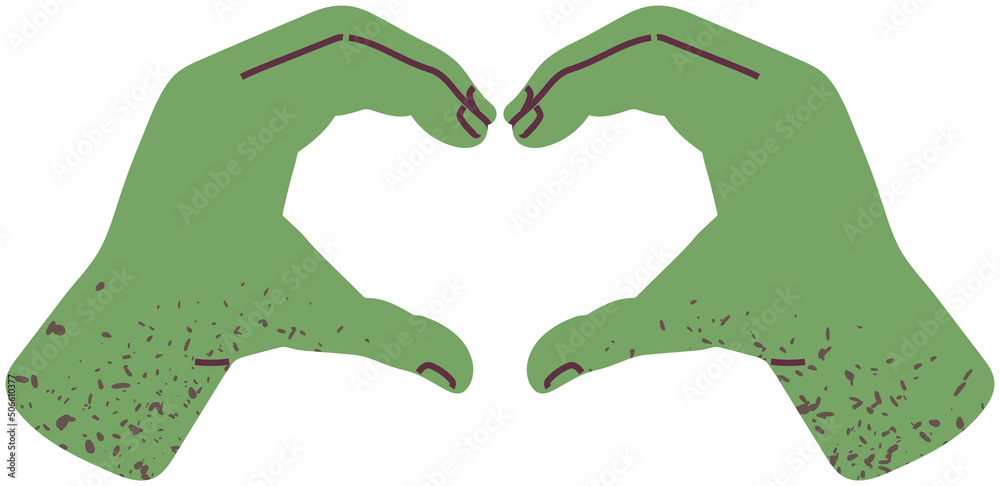 Two hands making heart sign isolated on white background. Love ...