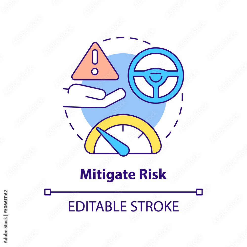 Mitigate risk concept icon. Risk management step abstract idea thin ...