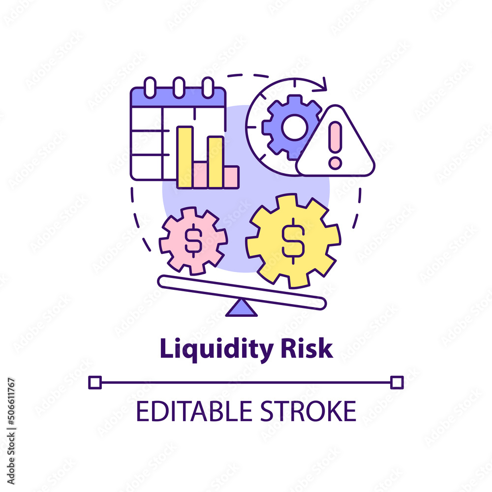 Liquidity risk concept icon. Risk category abstract idea thin line ...