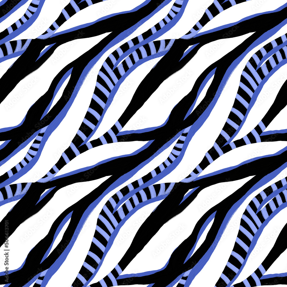 Blue And Black Zebra Wallpaper