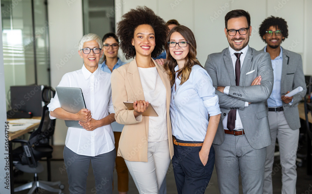 Success group of multiethnic entrepreneurs and business people ...