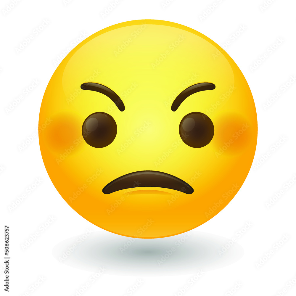 Angry Emoji Icon Illustration Sign. Rage Vector Symbol Emoticon Design ...