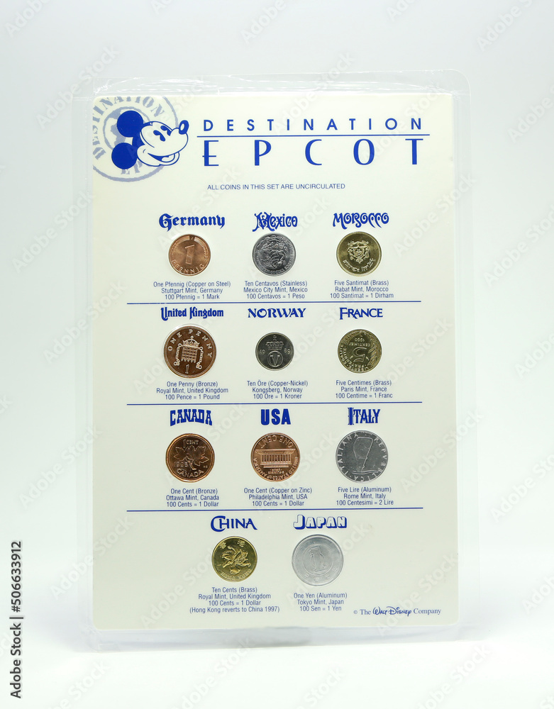 Destination Epcot International Coins. Disney World. Epcot Park ...