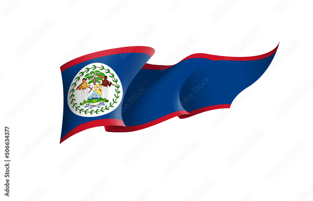 Belize flag state symbol isolated on background national banner ...