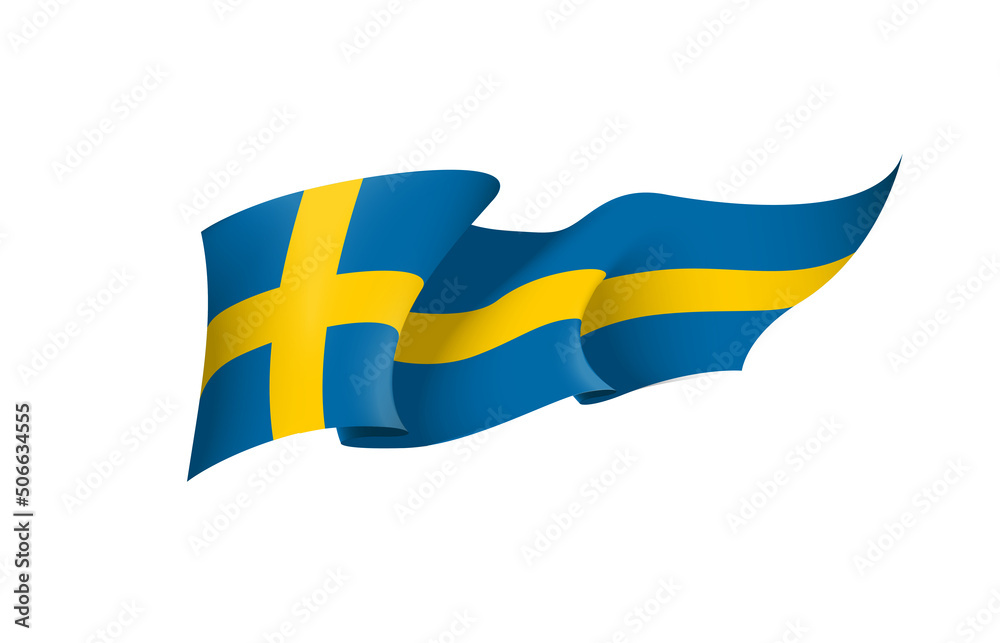 Sweden flag state symbol isolated on background national banner ...