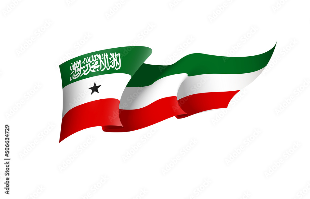 Somaliland flag state symbol isolated on background national banner ...