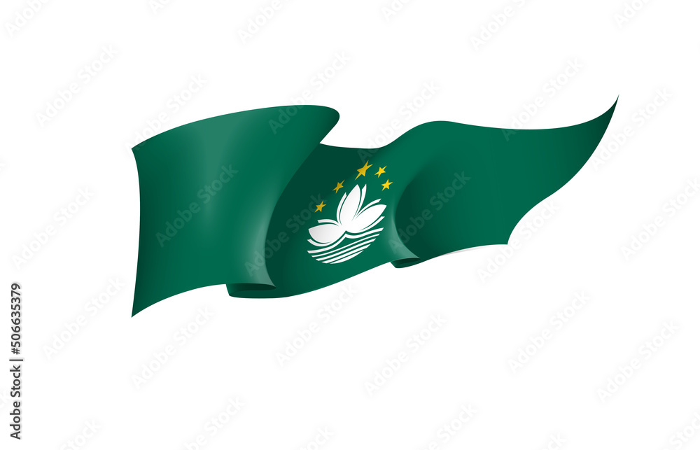 Macau flag state symbol isolated on background national banner ...