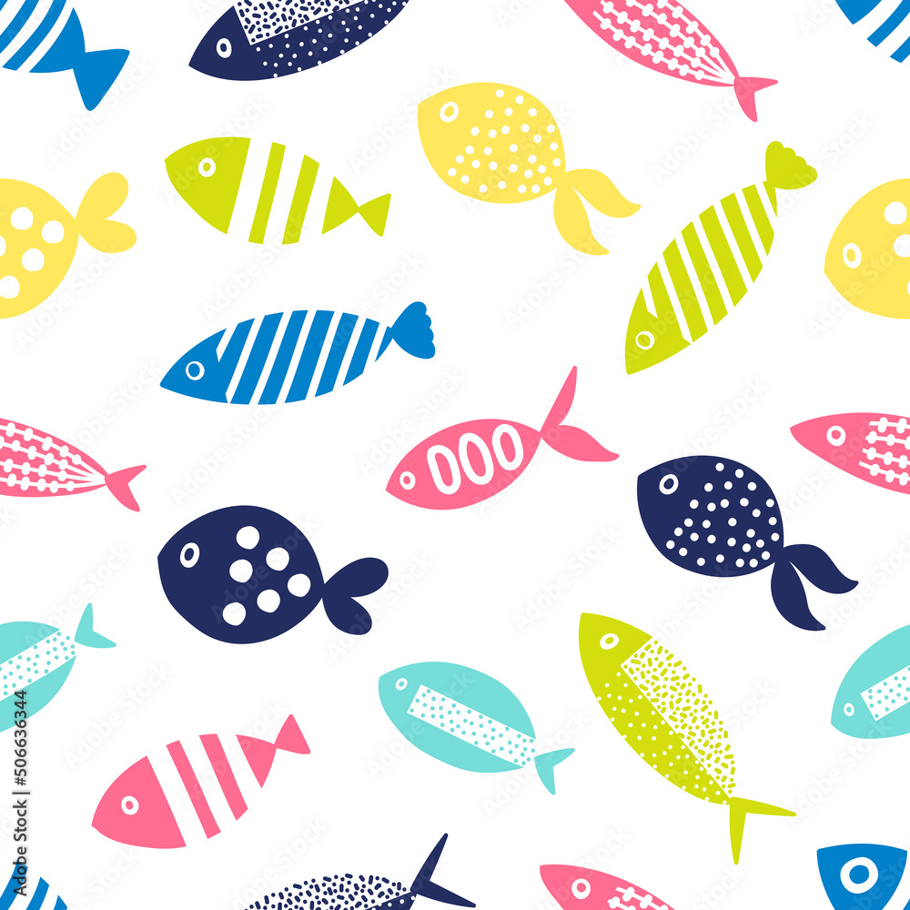 Cute fish. Kids background. Seamless pattern. Can be used in textile ...