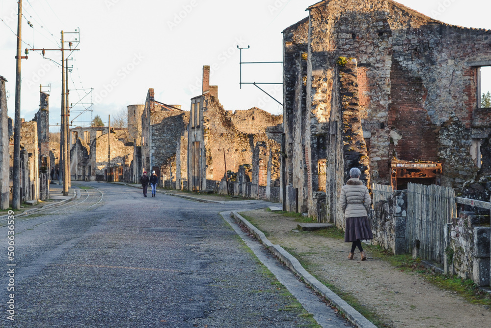 Destroyed building during World War 2 in Oradour- sur -Glane France ...