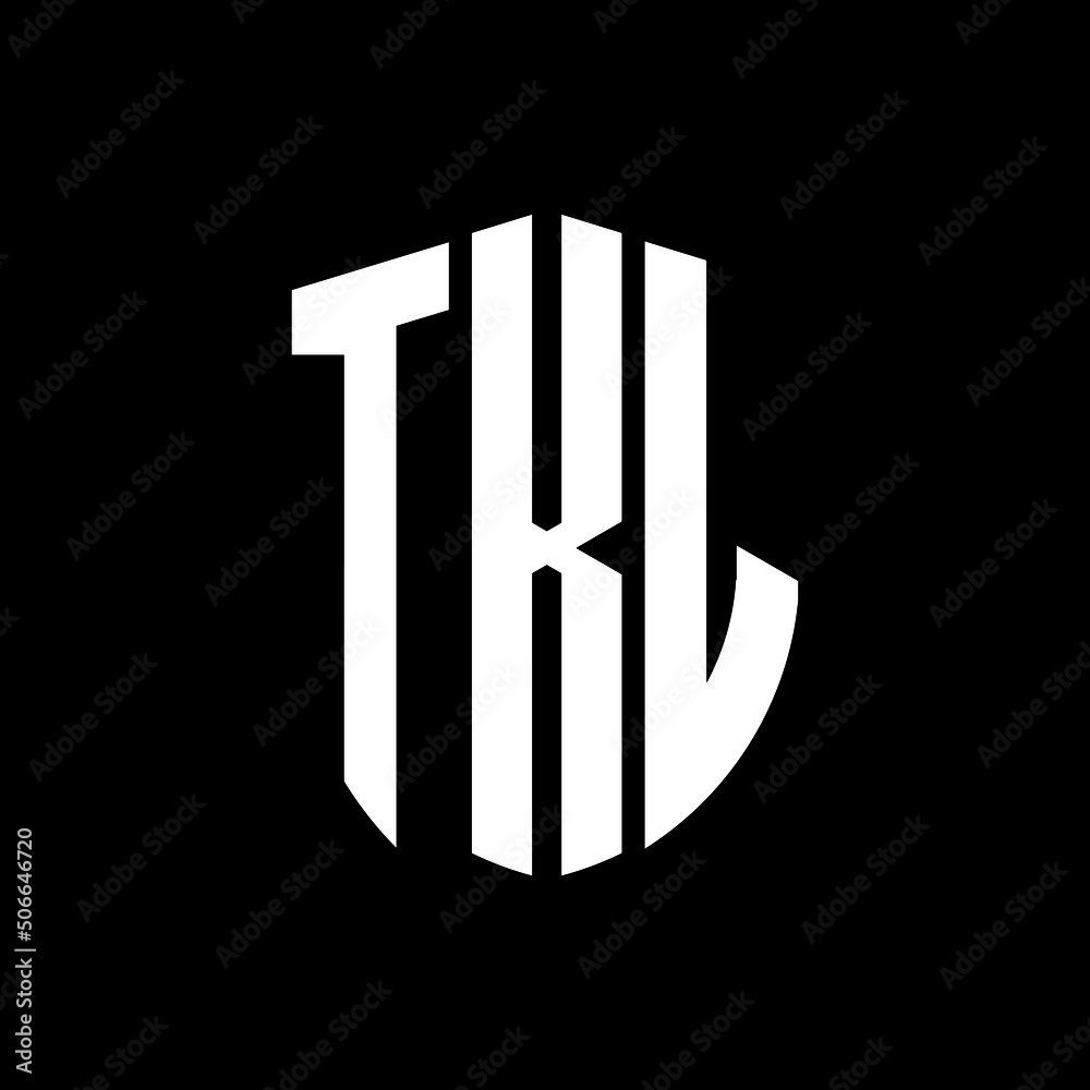 TKL letter logo design. TKL modern letter logo with black background ...