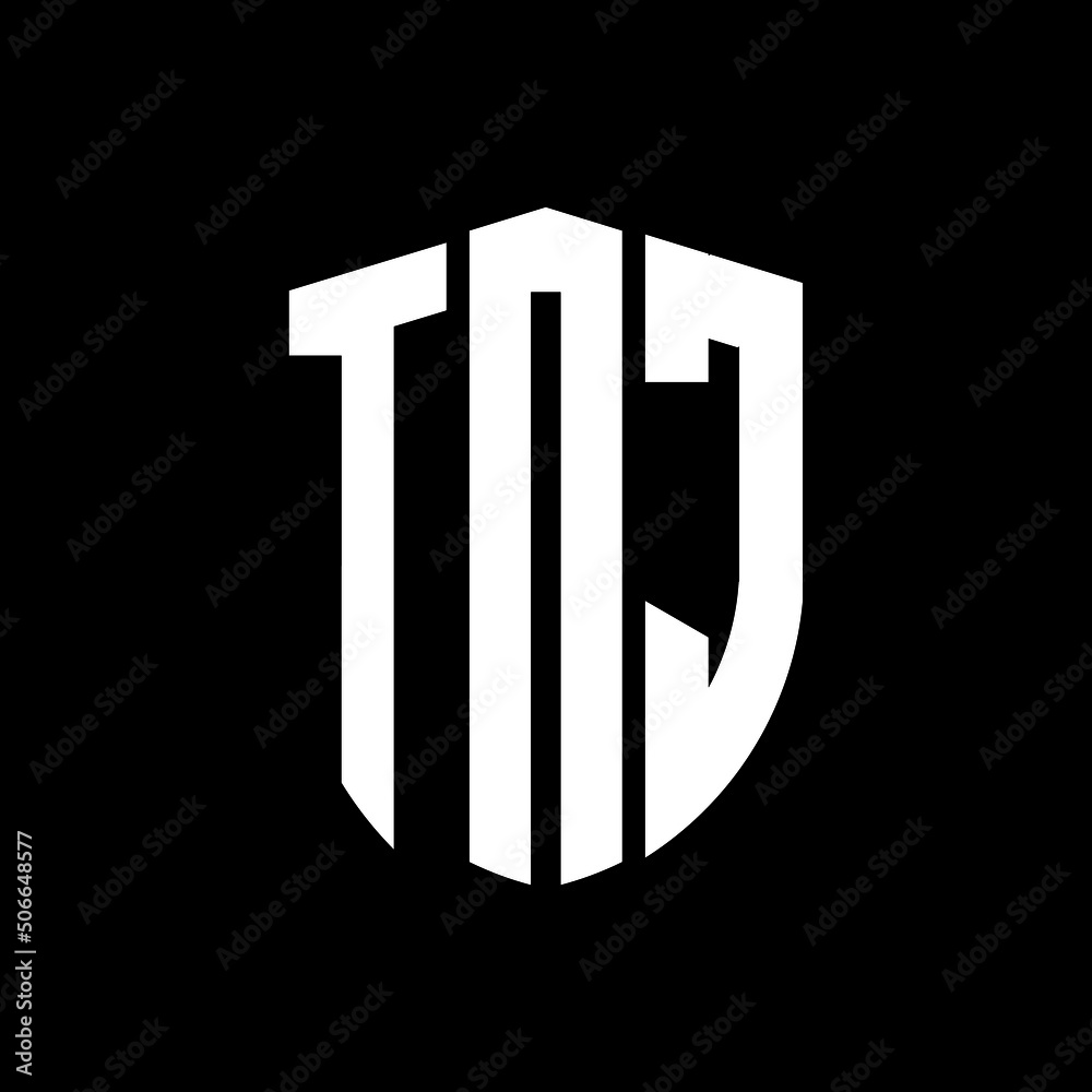 TNJ letter logo design. TNJ modern letter logo with black background ...