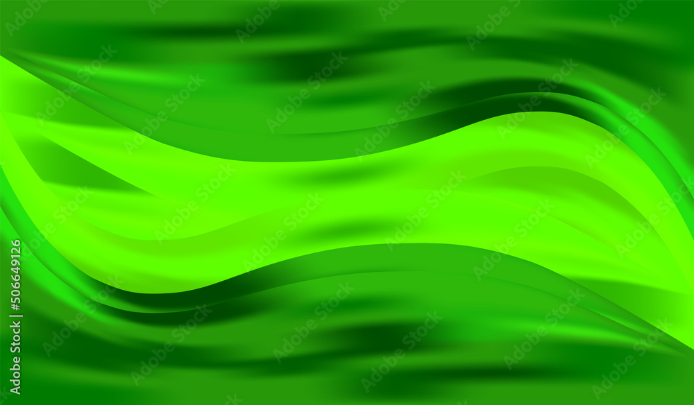 Abstract fresh flow waves. Neon light green background. Luxury art ...