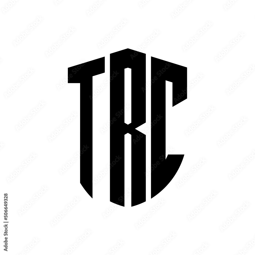 TRC letter logo design. TRC modern letter logo with black background ...