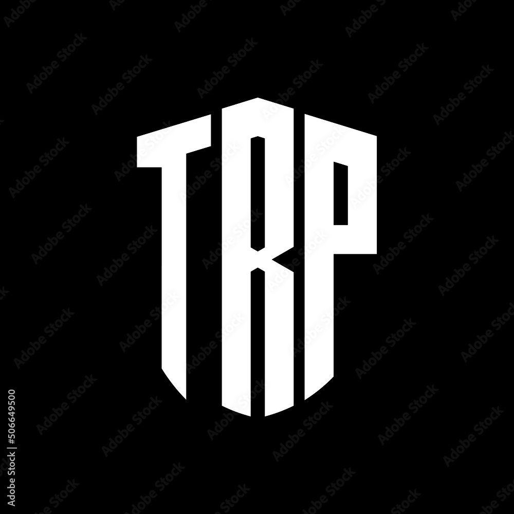 TRP letter logo design. TRP modern letter logo with black background ...