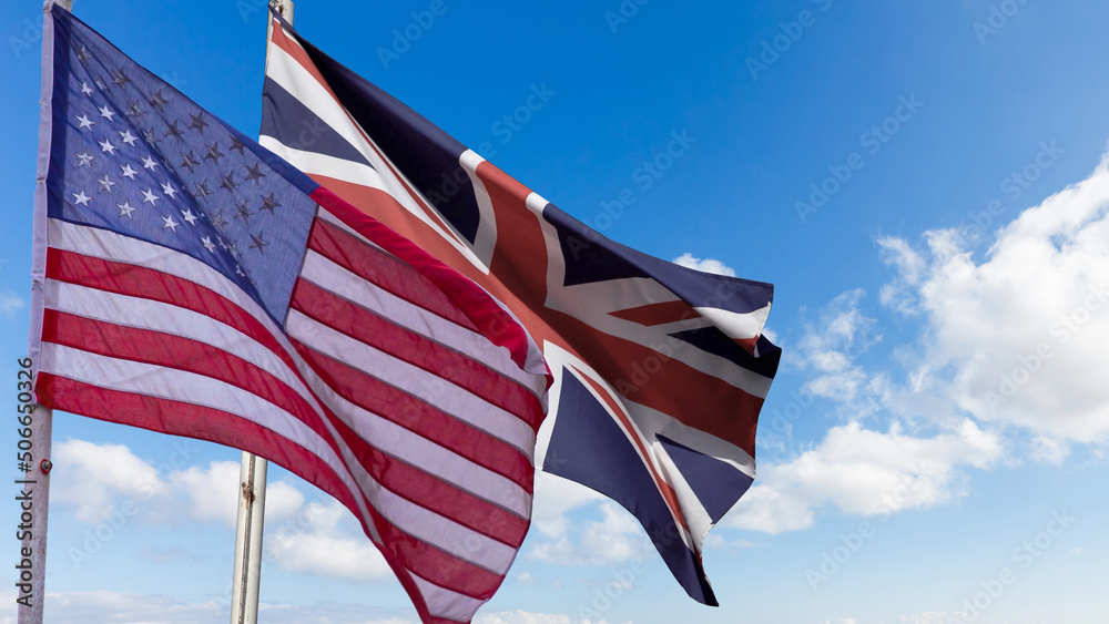 flag of uk, usa. A symbol of friendship and support. Stock Photo ...