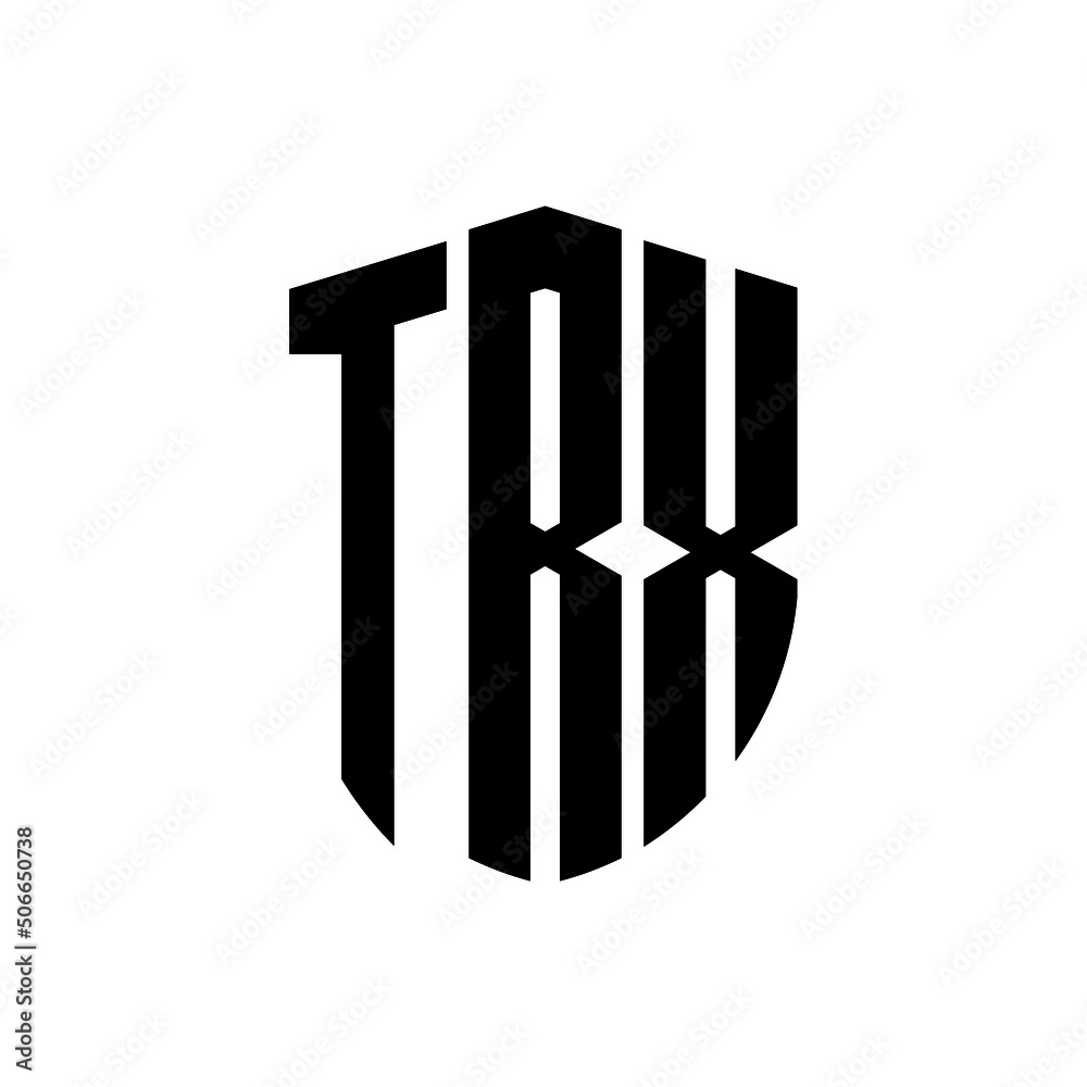 TRX letter logo design. TRX modern letter logo with black background ...