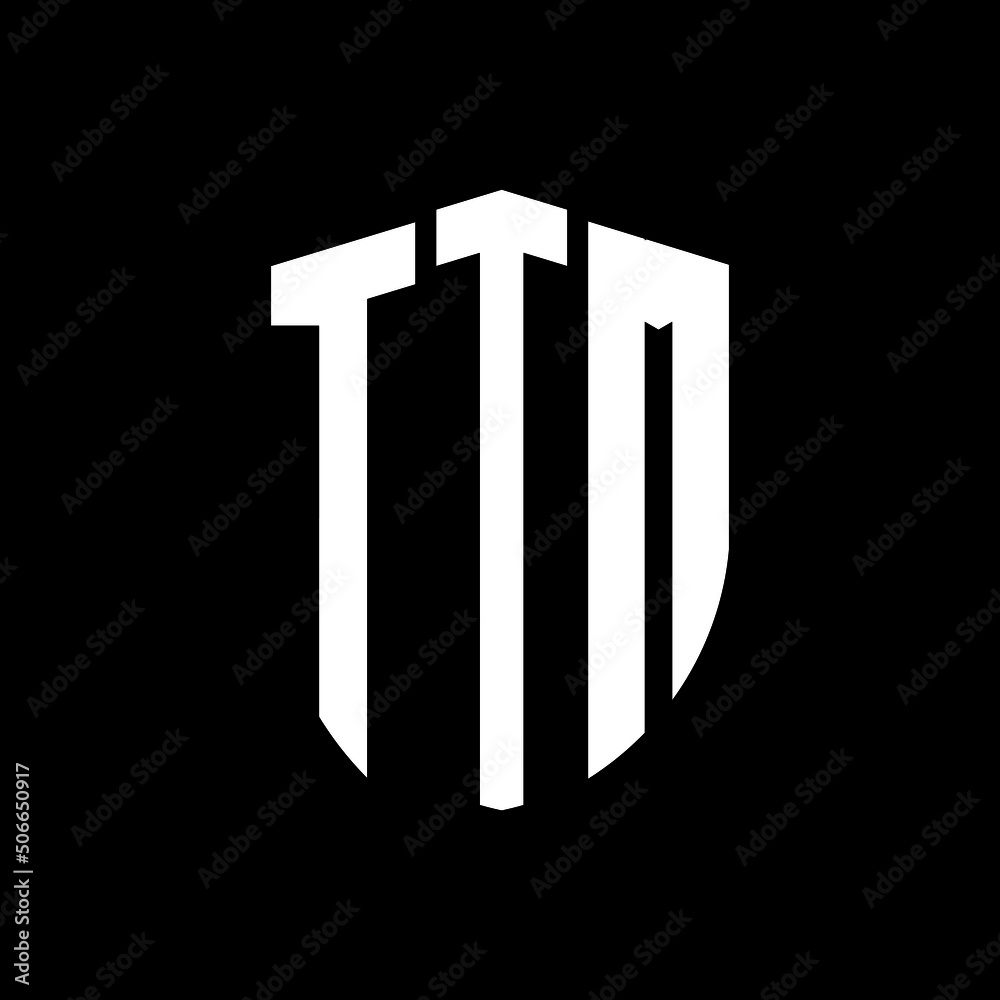 TTM letter logo design. TTM modern letter logo with black background ...