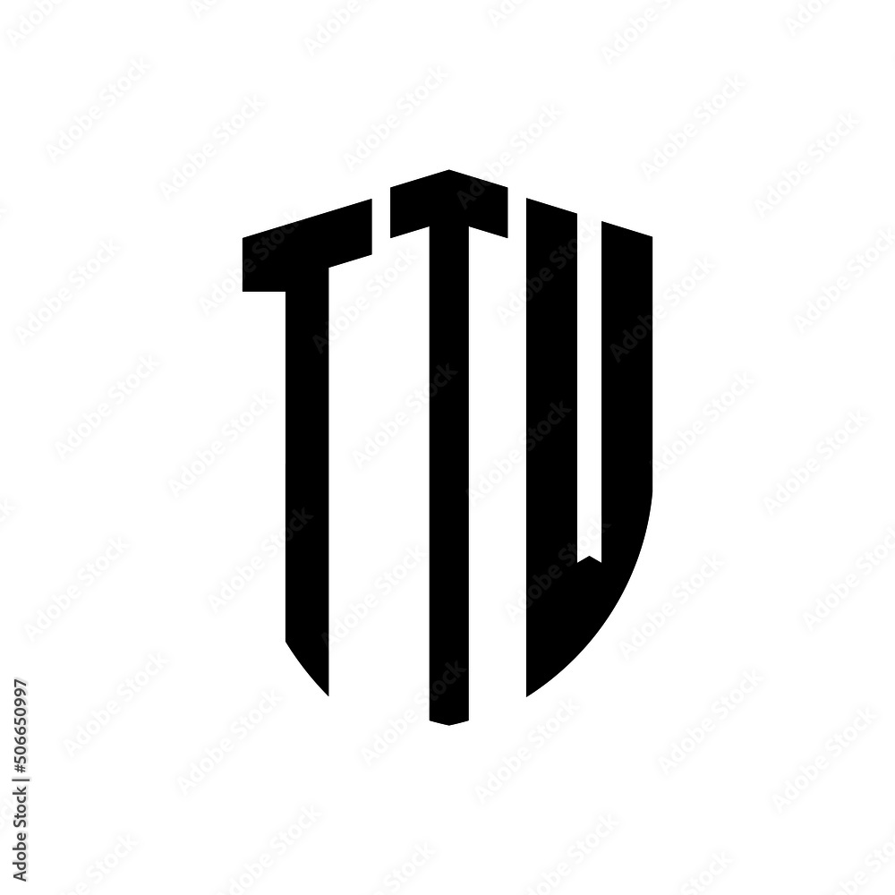 TTW letter logo design. TTW modern letter logo with black background ...