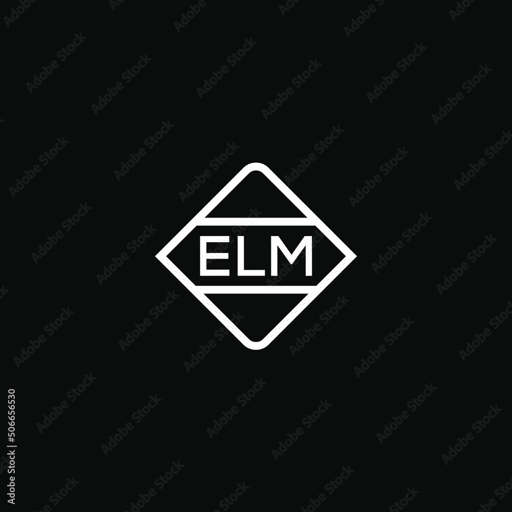 ELM 3 letter design for logo and icon.ELM monogram logo.vector ...
