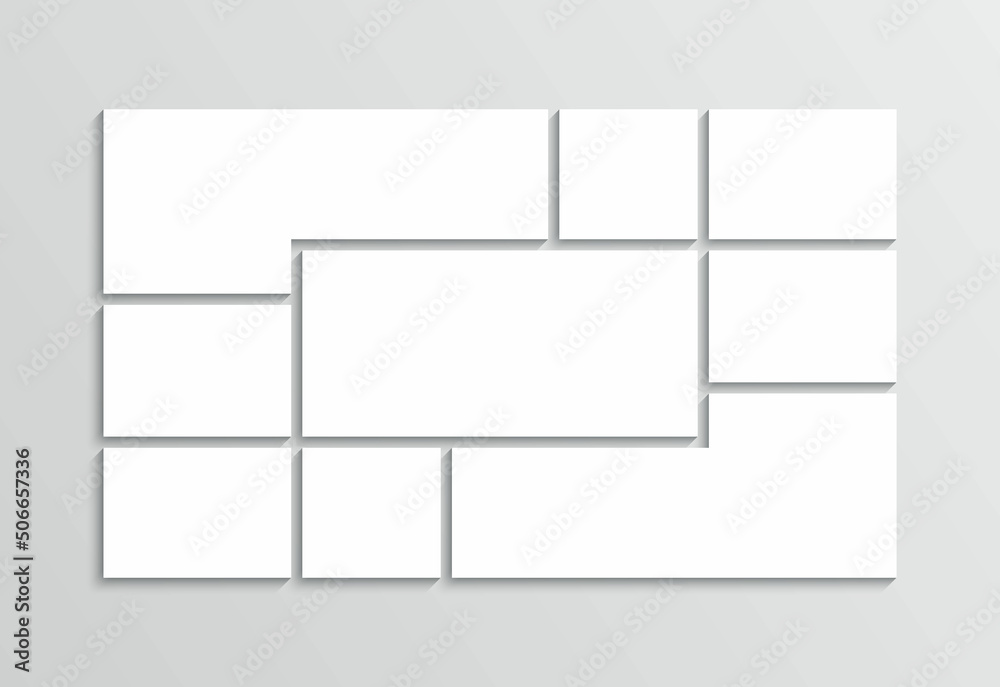 Mood board grid. Collage template. Photo moodboard layout. Mosaic ...