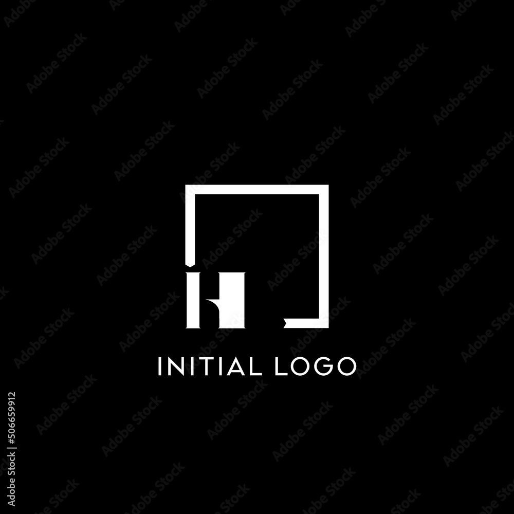 Letter HI simple square logo design ideas Stock Vector | Adobe Stock