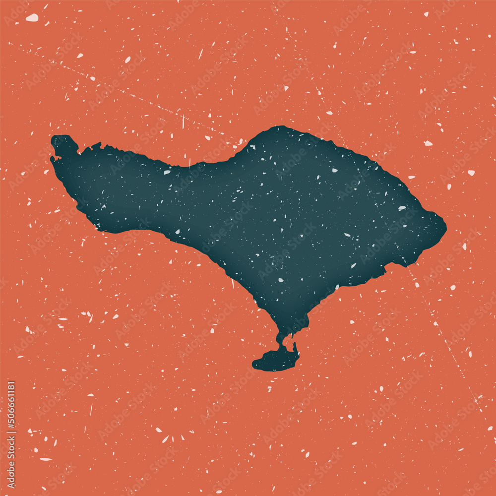 Bali vintage map. Grunge map of the island with distressed texture ...