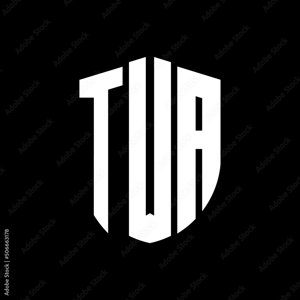 TWA letter logo design. TWA modern letter logo with black background ...