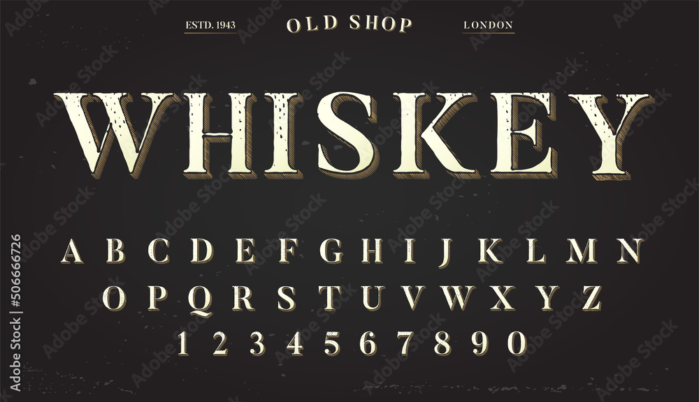 Alphabet Vector Font. All Letters with Numbers Set. Classy Stylish ...