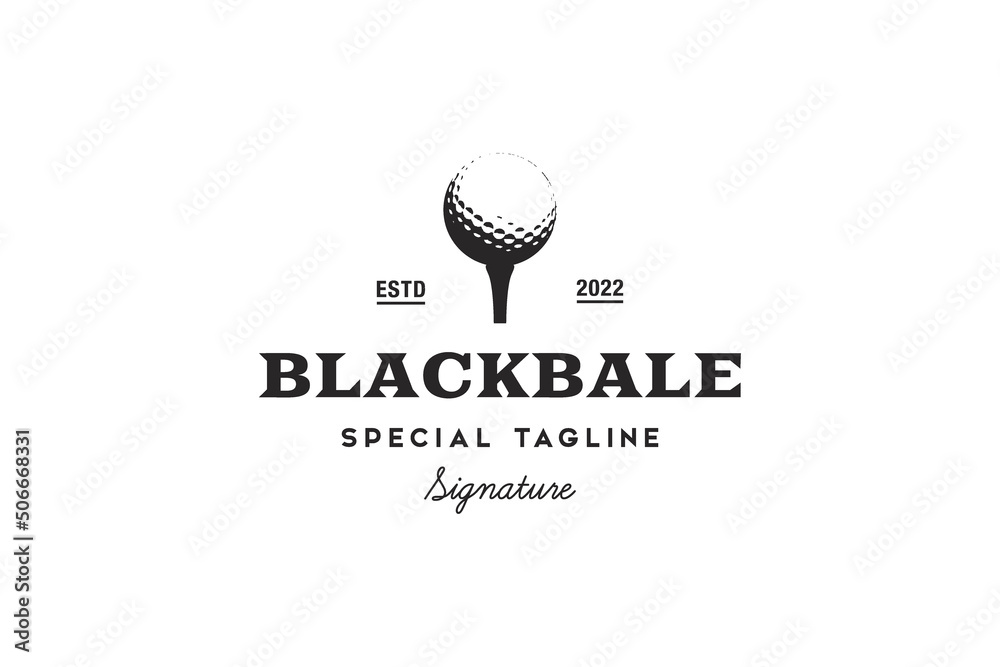 Golf ball sport vintage logo design Stock Vector | Adobe Stock