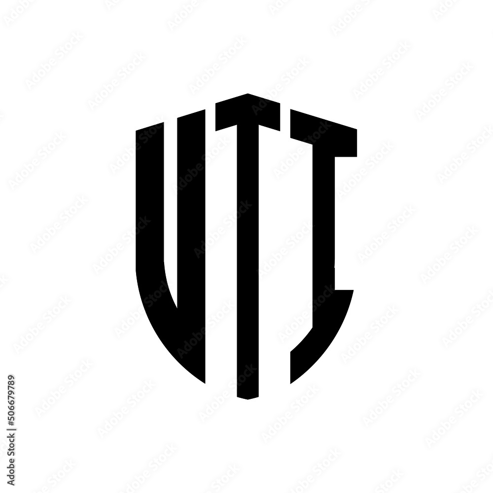 UTI letter logo design. UTI modern letter logo with black background ...