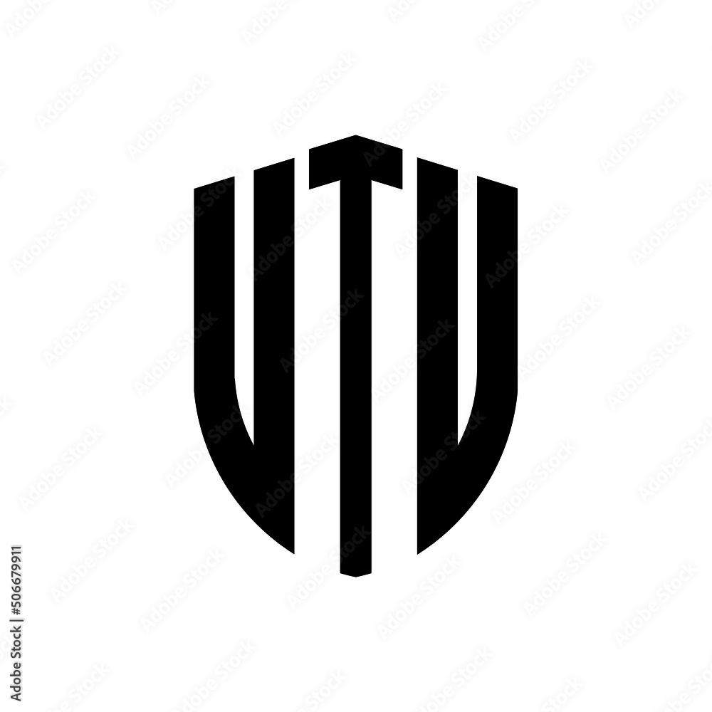 UTV letter logo design. UTV modern letter logo with black background ...
