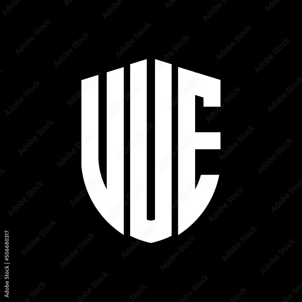 UUE letter logo design. UUE modern letter logo with black background ...