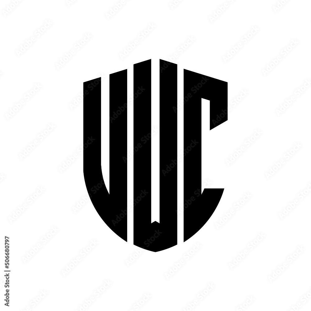 UWC letter logo design. UWC modern letter logo with black background ...