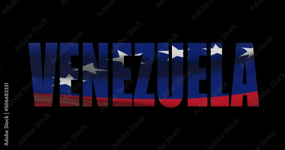 Venezuela country name on transparent background. Word animation with ...