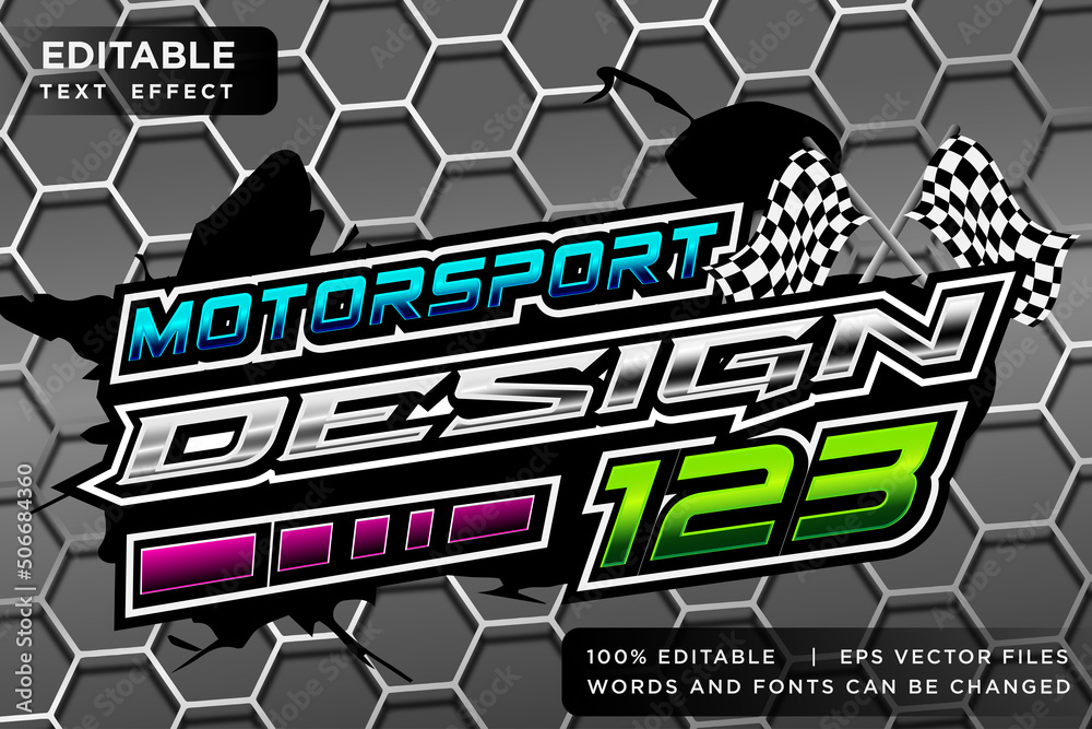 racing editable text effect, racing text logo design illustration Stock ...