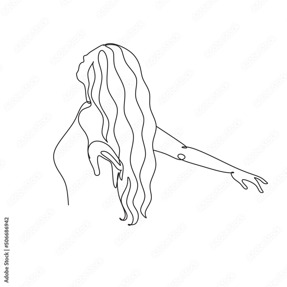 Trendy Line Art Woman Body. Female Figure Continuous One Line Abstract ...