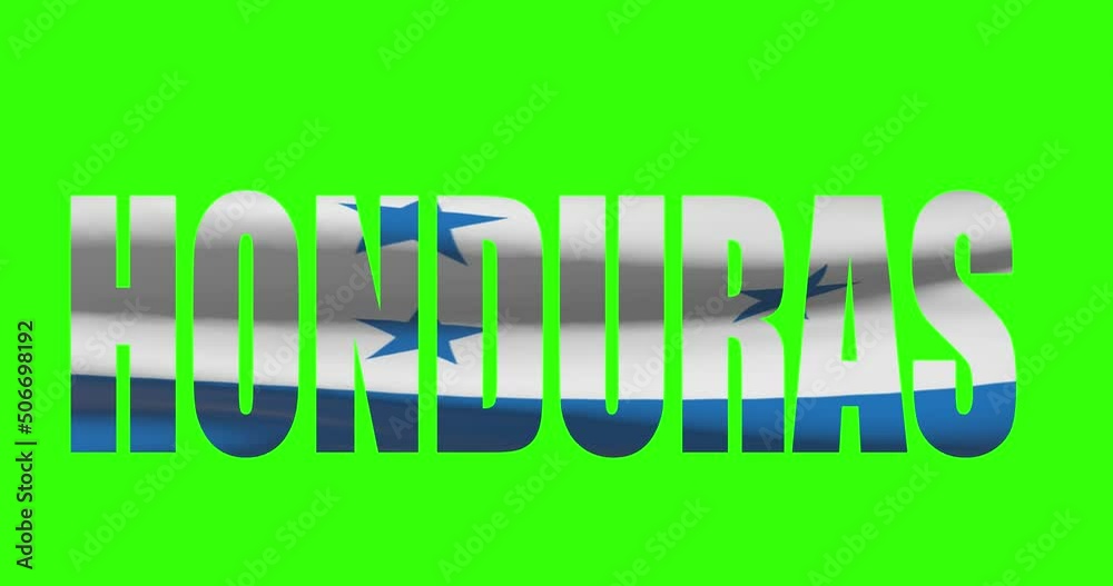 Honduras country lettering word text with flag waving animation on ...