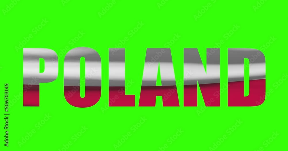 Vidéo Stock Poland country lettering word text with flag waving ...