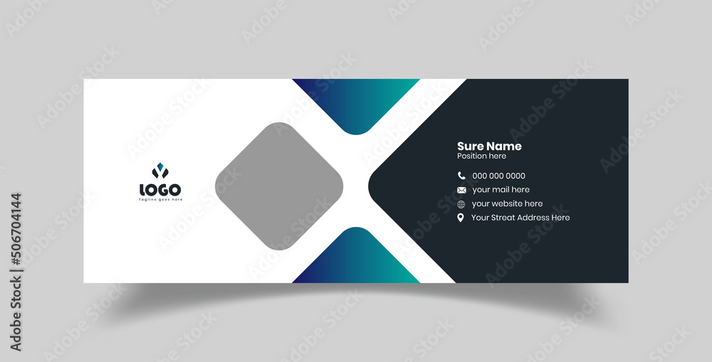 Email signature Template Design Stock Vector | Adobe Stock
