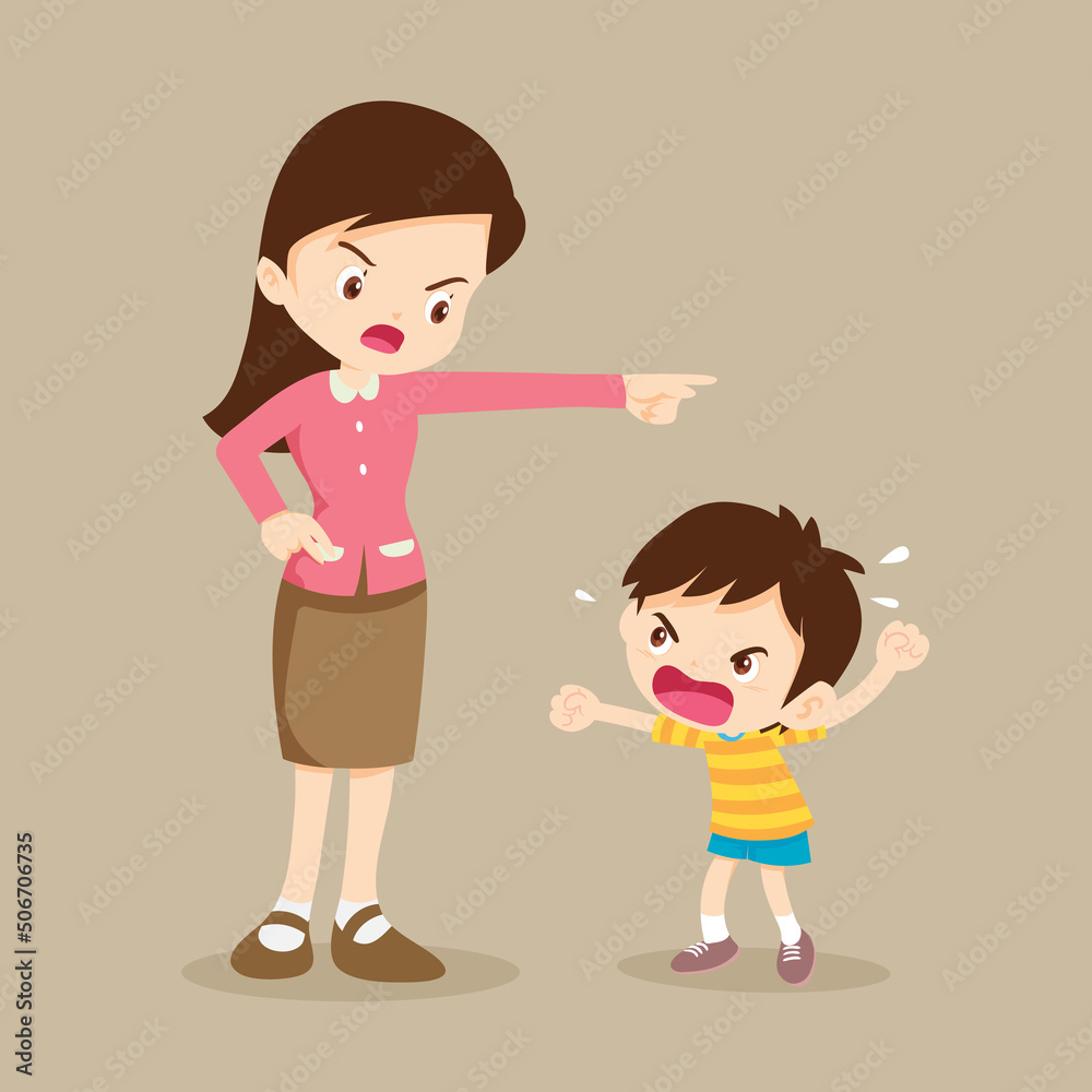 teacher scolding student boy rampage Stock Vector | Adobe Stock