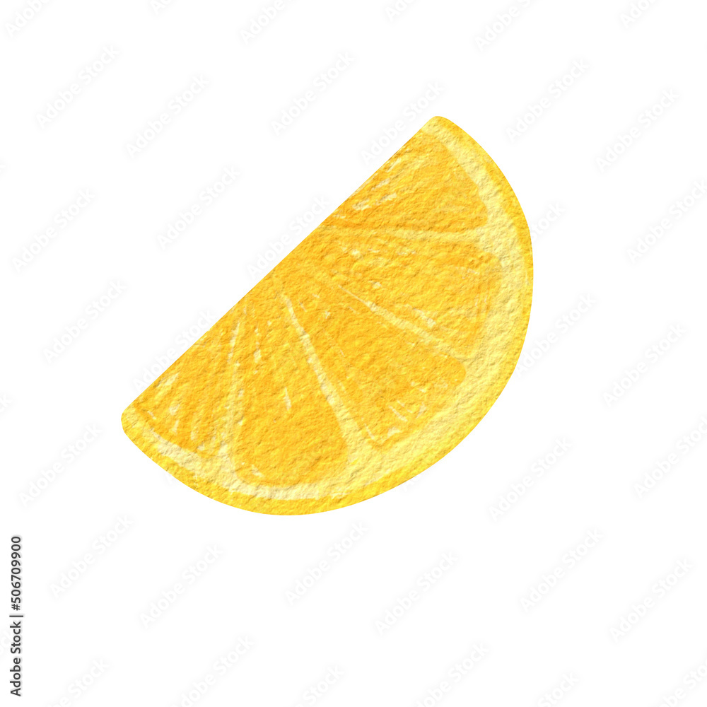 Lemon fruit slice watercolor clipart. Illustration of fresh lemon Stock ...
