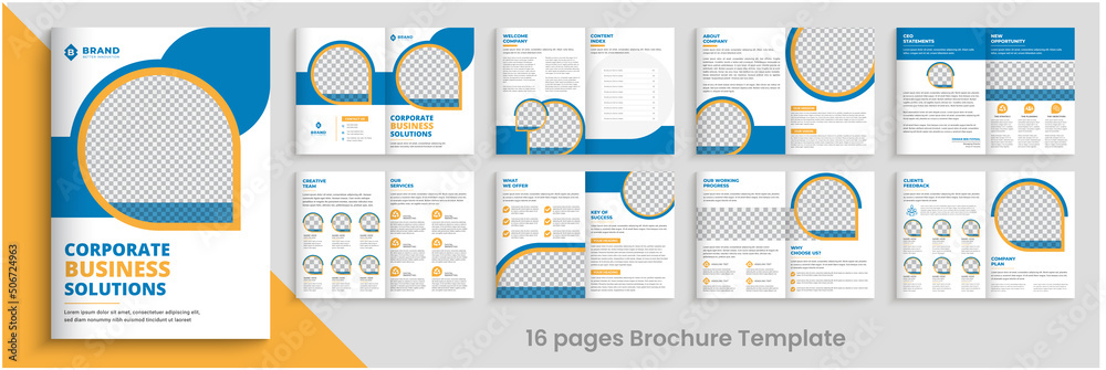 16 Pages brochure design template, Creative corporate business 16 Pages ...