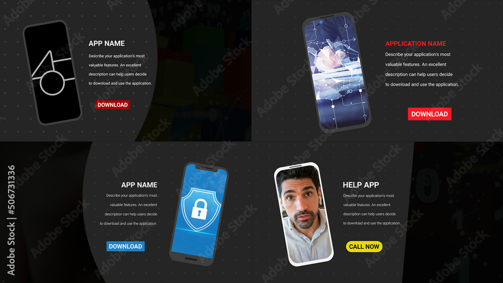 Modern Minimalistic App Presentation with Phone Graphics Stock Template ...