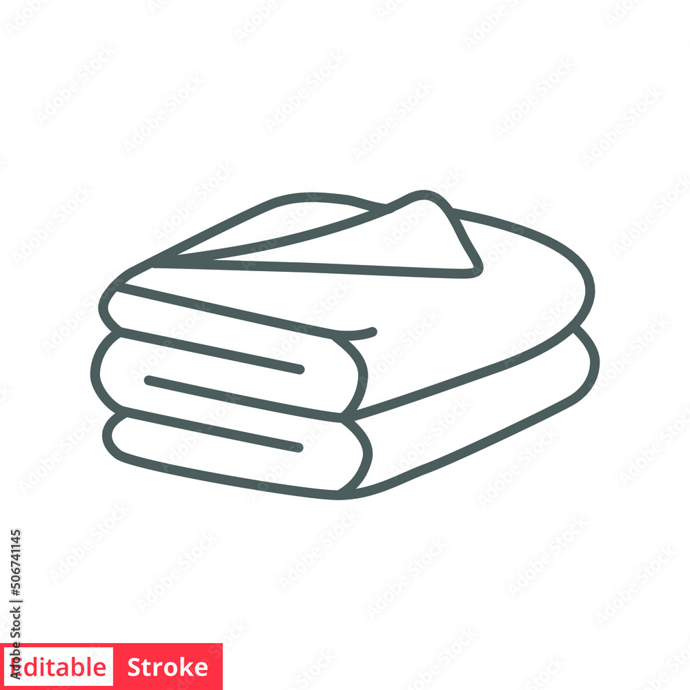 Vecteur Stock Towel icon. Folded towel, blanket, sheet, bathroom concept. Simple outline style ...