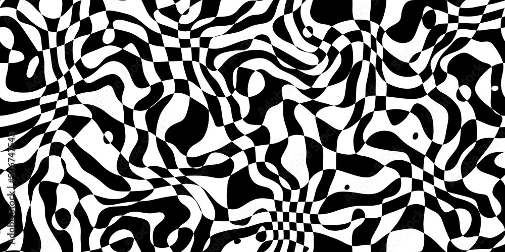 Seamless warped psychedelic checkers vaporwave aesthetic art. A retro ...